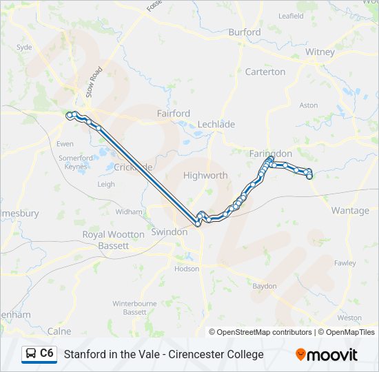 c6 Route: Schedules, Stops & Maps - Cirencester (Updated)