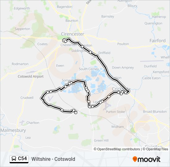 c54 Route: Schedules, Stops & Maps - Minety (Updated)