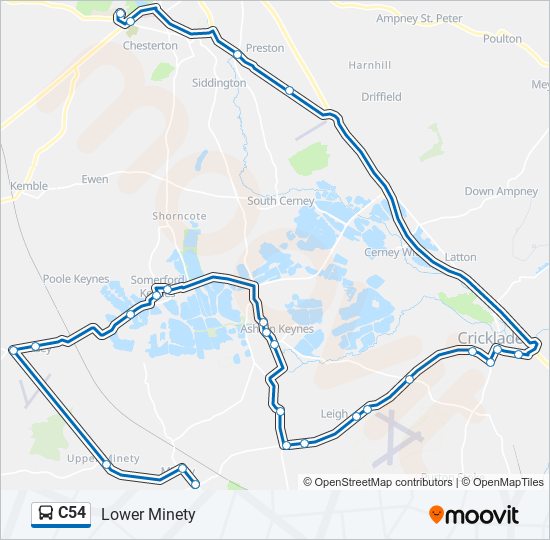 c54 Route: Schedules, Stops & Maps - Lower Minety (Updated)