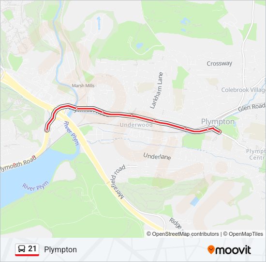 21 Route: Schedules, Stops & Maps - Plympton (Updated)
