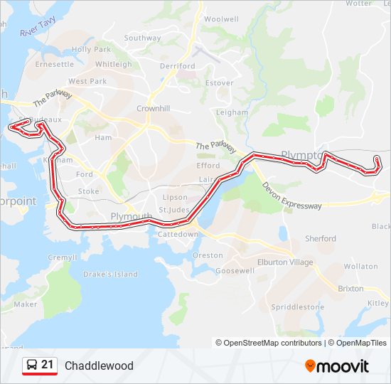 21 Route: Schedules, Stops & Maps - Chaddlewood (Updated)