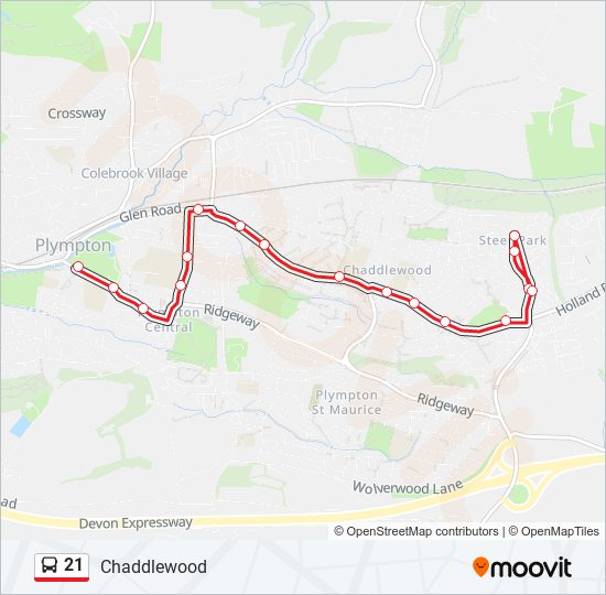21 Route: Schedules, Stops & Maps - Chaddlewood (Updated)