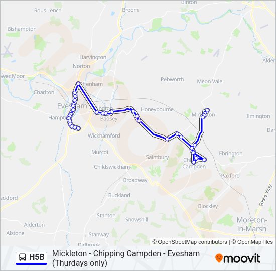 H5B Route: Schedules, Stops & Maps - Mickleton (Updated)