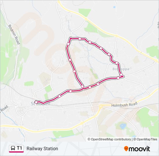 t1 Route: Schedules, Stops & Maps - Railway Station (Updated)