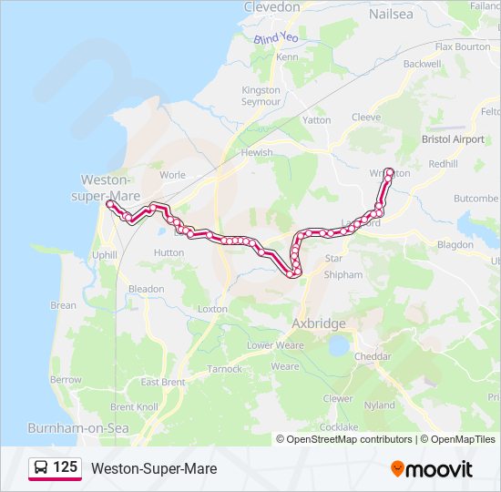 125 Route: Schedules, Stops & Maps - Weston-Super-Mare (Updated)