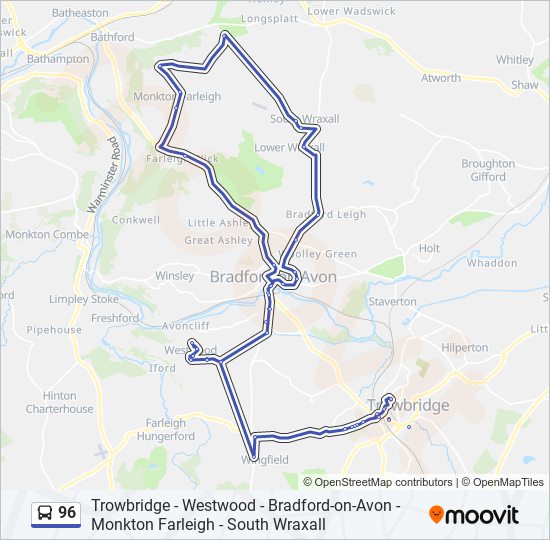 96 Route: Schedules, Stops & Maps - Trowbridge (Updated)
