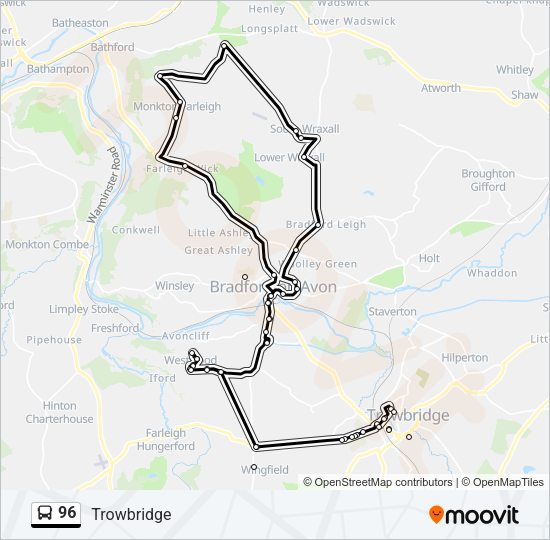 96 Route: Schedules, Stops & Maps - Trowbridge (Updated)