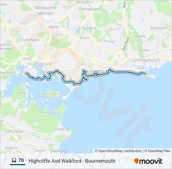 70 Route: Schedules, Stops & Maps - Hengistbury Head (Updated)