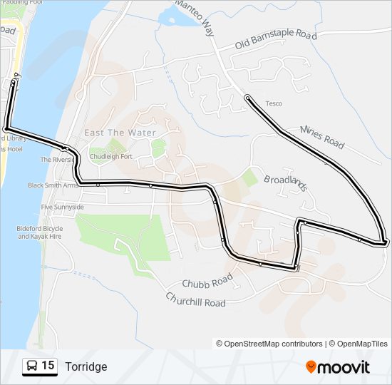 15 Route: Schedules, Stops & Maps - Bideford (Updated)