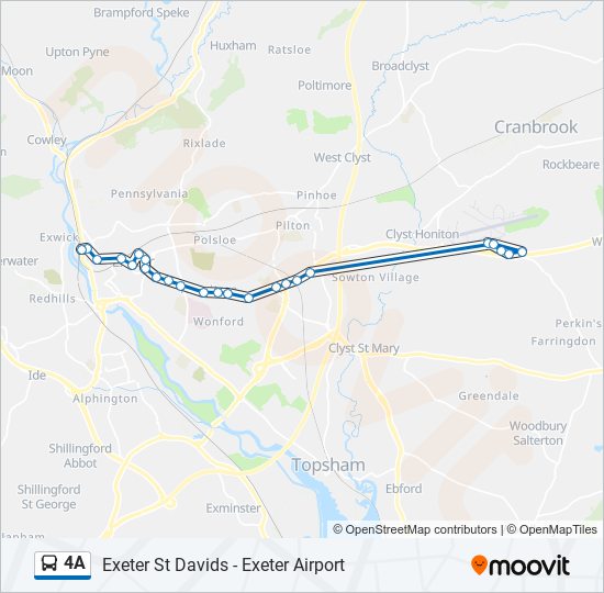 4a Route: Schedules, Stops & Maps - Clyst Honiton (Updated)