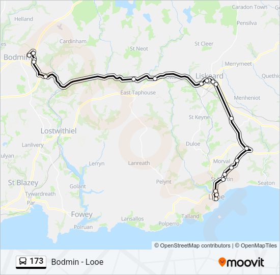 173 Route: Schedules, Stops & Maps - Bodmin (Updated)