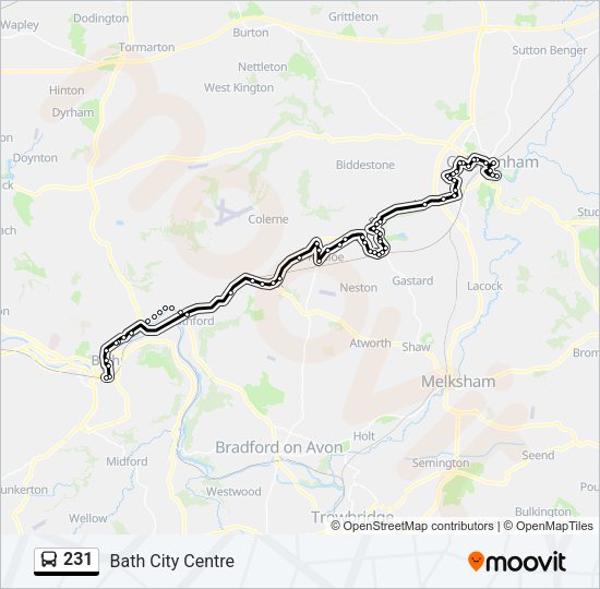 231 Route: Schedules, Stops & Maps - Bath City Centre (Updated)