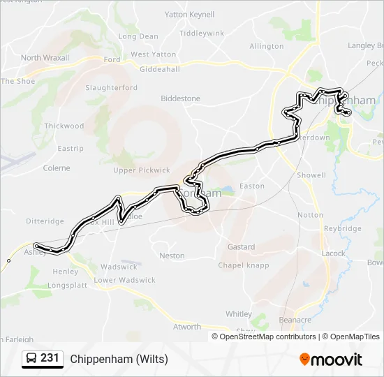 231 Route: Schedules, Stops & Maps - Chippenham (Wilts) (Updated)