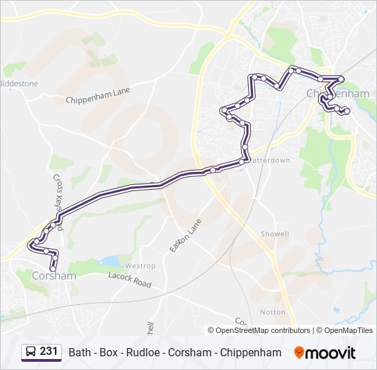 231 Route: Schedules, Stops & Maps - Corsham (Updated)