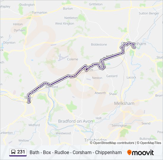 231 Route: Schedules, Stops & Maps - Bath City Centre (Updated)