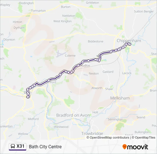 X31 Route: Schedules, Stops & Maps - Chippenham (Wilts) (Updated)