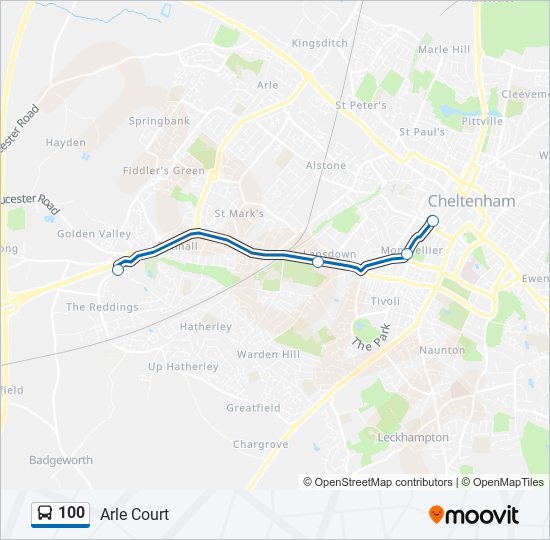 100 Route: Schedules, Stops & Maps - Arle Court (Updated)