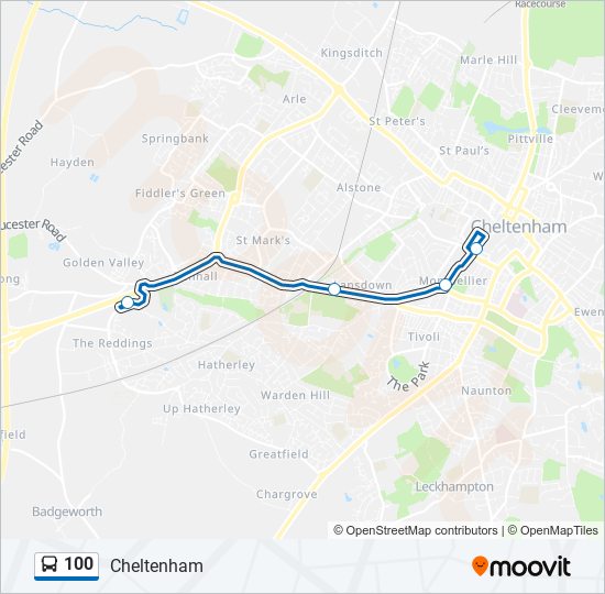 100 Route: Schedules, Stops & Maps - Cheltenham (Updated)
