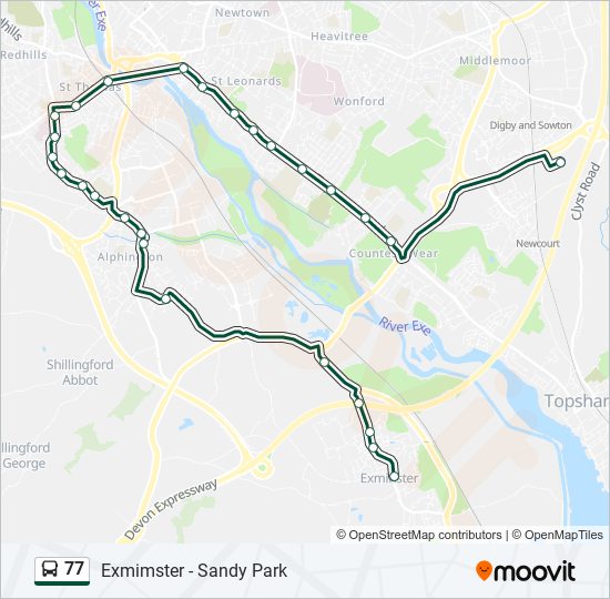 77 Route: Schedules, Stops & Maps - Exminster (Updated)