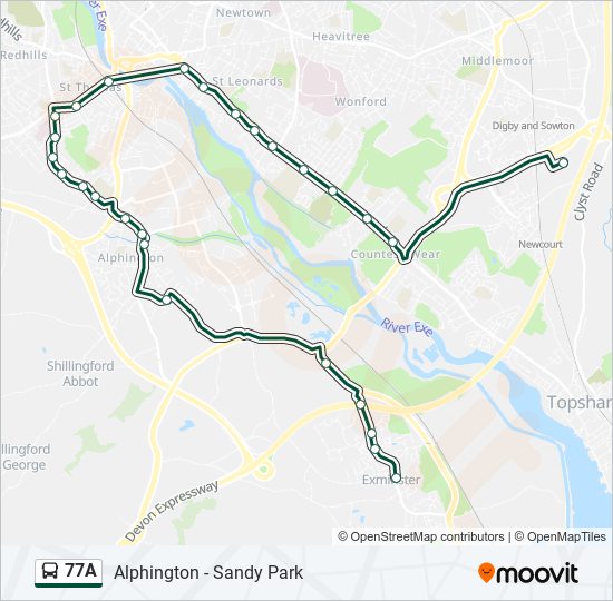 77a Route: Schedules, Stops & Maps - Exminster (Updated)