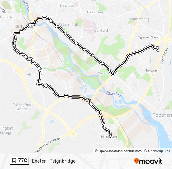 77C Route: Schedules, Stops & Maps - Exminster (Updated)