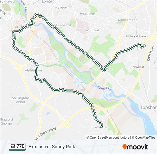 77e Route: Schedules, Stops & Maps - Exminster (Updated)