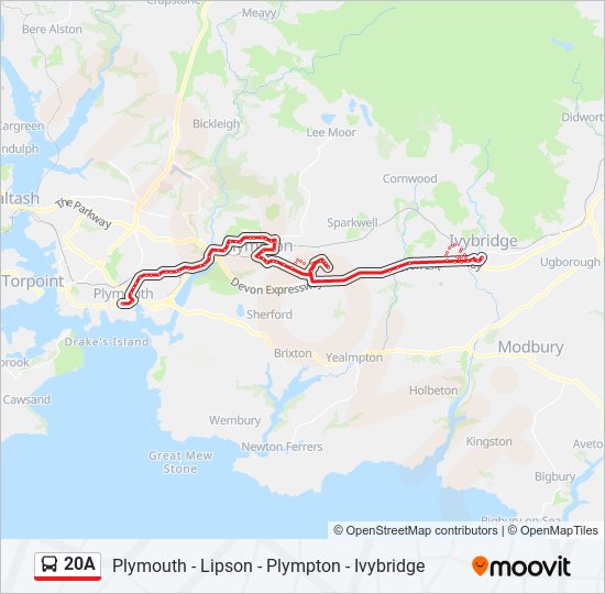 20a Route: Schedules, Stops & Maps - Ivybridge (Updated)