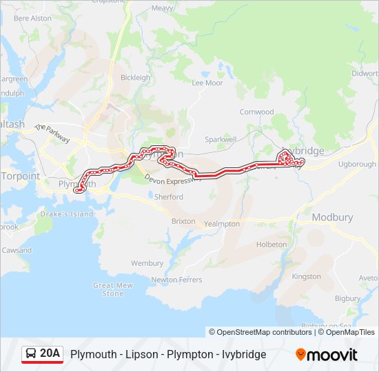 20a Route: Schedules, Stops & Maps - Ivybridge (Updated)