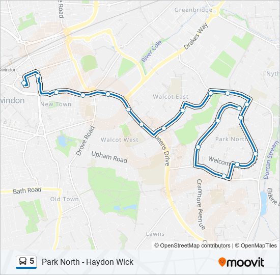 5 Route: Schedules, Stops & Maps - Swindon (Updated)