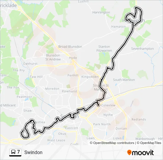7 Route: Schedules, Stops & Maps - Highworth Brewery Street (Updated)