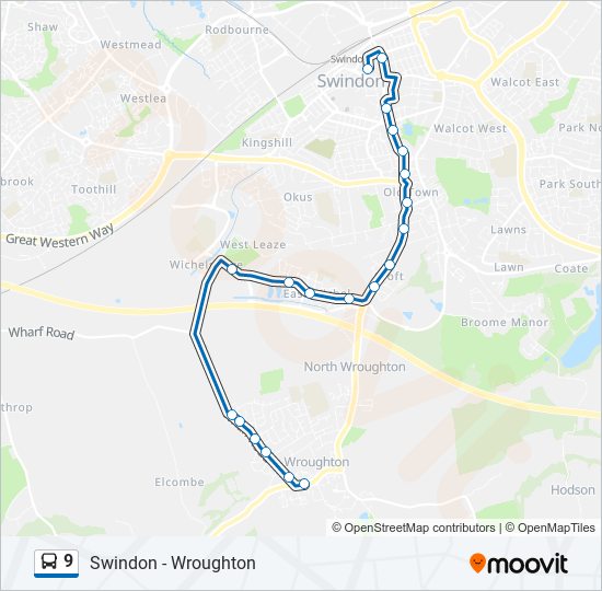 9 Route: Schedules, Stops & Maps - Wroughton (Updated)