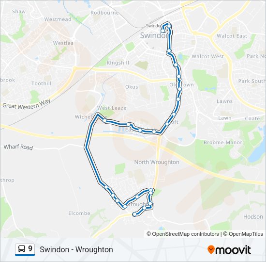 9 Route: Schedules, Stops & Maps - Swindon (Updated)