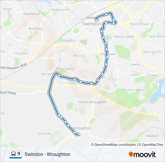 9 Route: Schedules, Stops & Maps - Wroughton (Updated)
