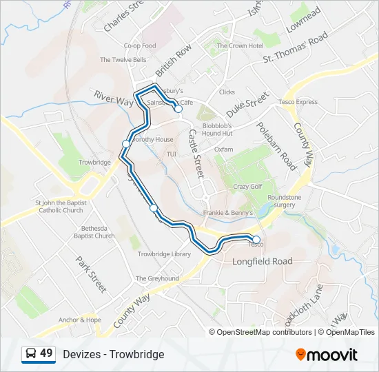 49 Route: Schedules, Stops & Maps - Trowbridge (Updated)