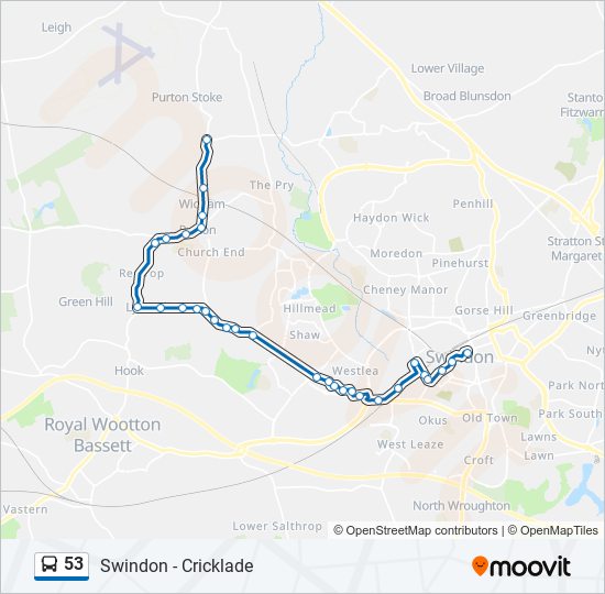 53 Route: Schedules, Stops & Maps - Purton Stoke (Updated)