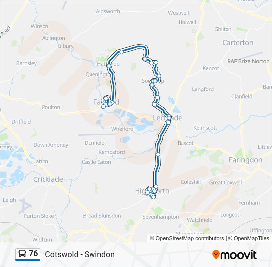 76 Route: Schedules, Stops & Maps - Fairford Market Place (Updated)