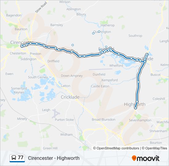 77 Route: Schedules, Stops & Maps - Highworth (Updated)