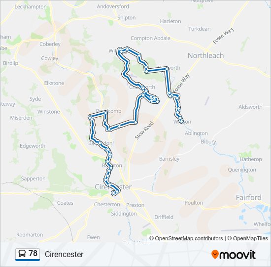 78 Route: Schedules, Stops & Maps - Cirencester (Updated)
