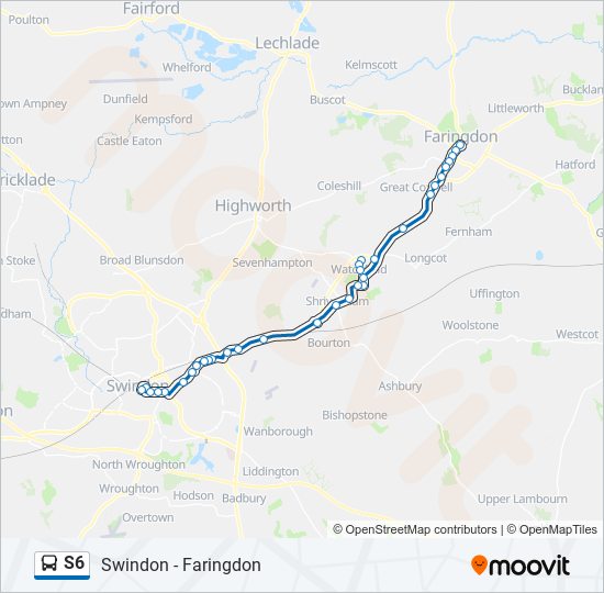 s6 Route: Schedules, Stops & Maps - Swindon (Updated)