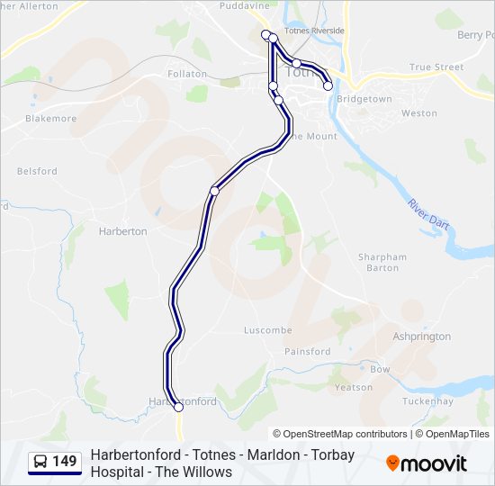 149 Route: Schedules, Stops & Maps - Harbertonford (Updated)