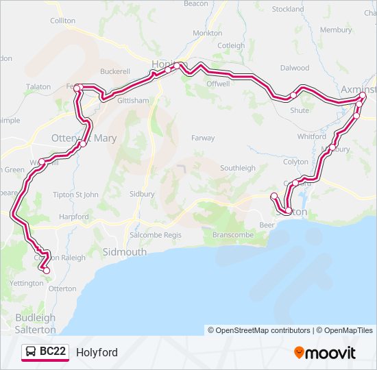 bc22 Route: Schedules, Stops & Maps - Holyford (Updated)