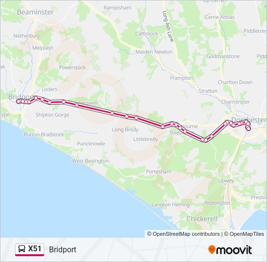 x51 Route: Schedules, Stops & Maps - Bridport (Updated)