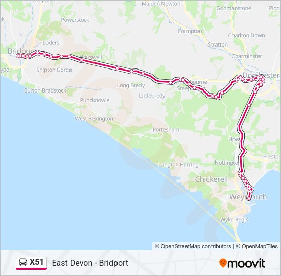 x51 Route: Schedules, Stops & Maps - Weymouth (Updated)