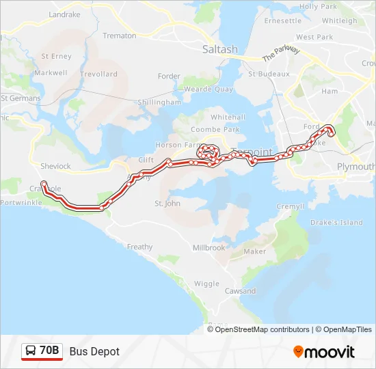 70B Route: Schedules, Stops & Maps - Bus Depot (Updated)