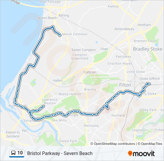10 Route: Schedules, Stops & Maps - Severn Beach (Updated)