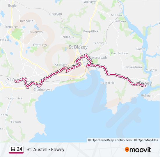 24 Route: Schedules, Stops & Maps - St Austell Bus Stat (Updated)