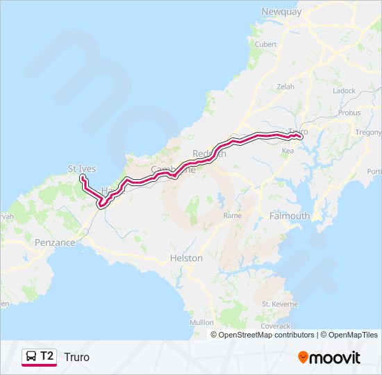 t2 Route: Schedules, Stops & Maps - Truro (Updated)