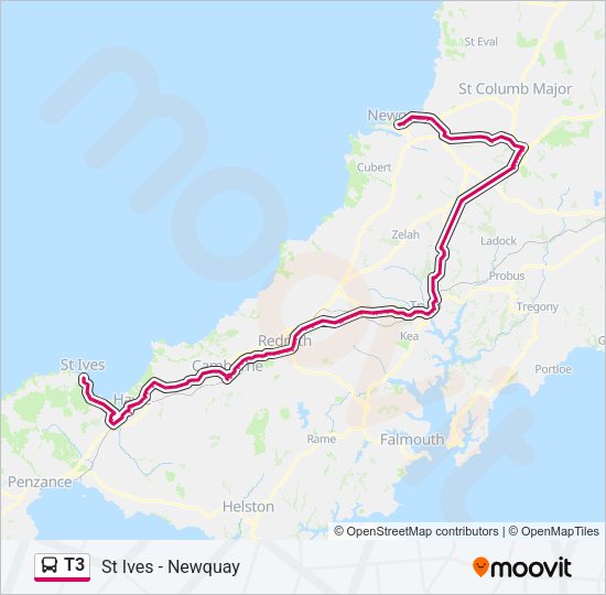 t3 Route: Schedules, Stops & Maps - St Ives (Updated)