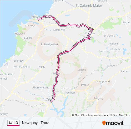 T3 Route: Schedules, Stops & Maps - Truro, St Ives (Updated)