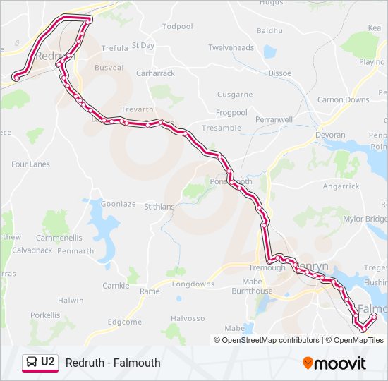U2 Route: Schedules, Stops & Maps - Redruth (Updated)